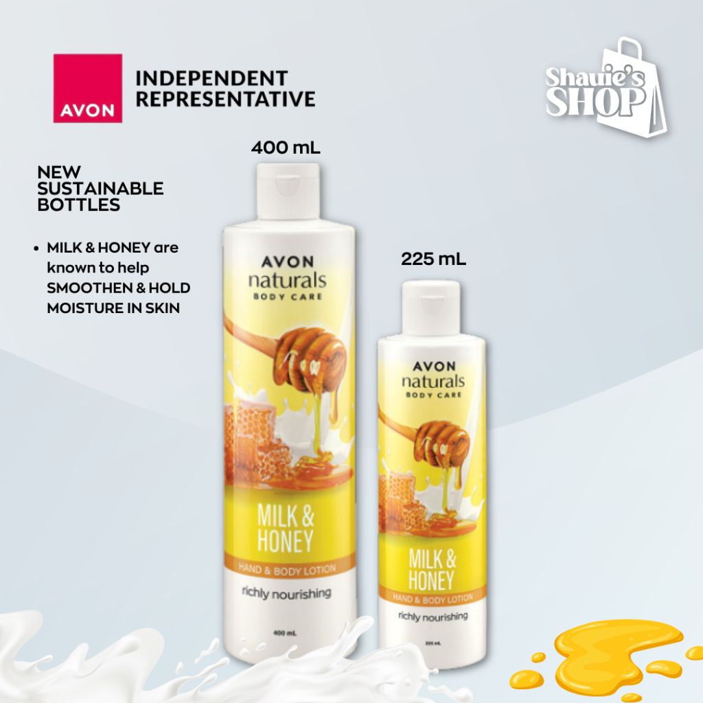 AVON Naturals Nourishing Milk & Honey Hand & Body Lotion | Shopee ...