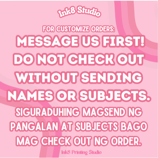 INK8 | Notebook Subject Sticker Name Tag Button Pin Customize | Shopee ...