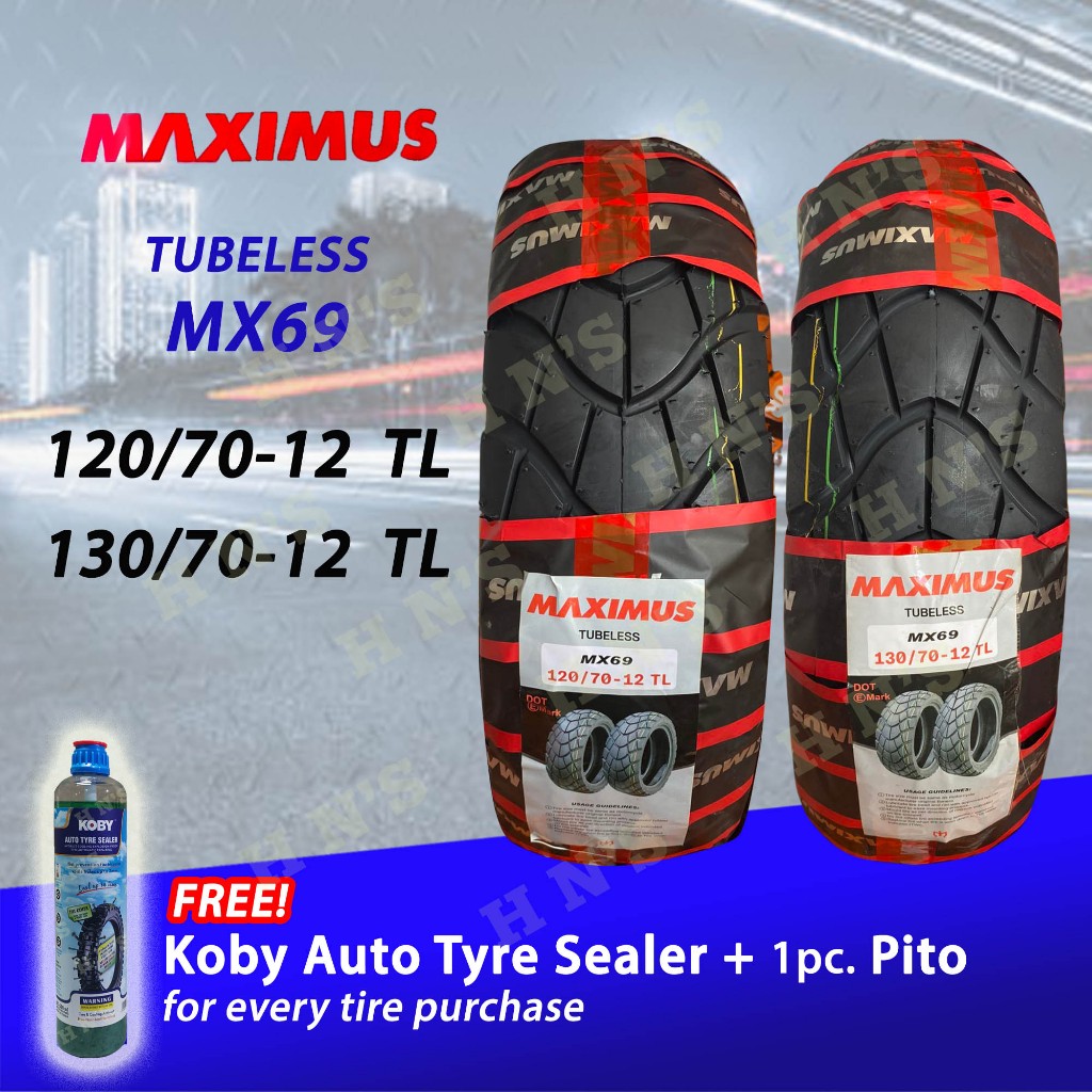 MAXIMUS Tubeless Tires R12 (120/70-12 , 130/70-12) Dual Sport RIM 12 ...