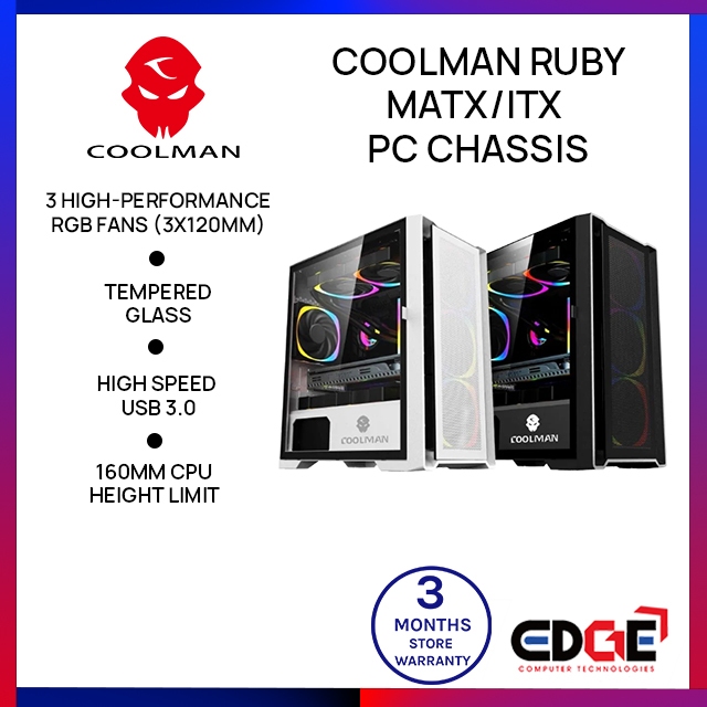 EDGE | COOLMAN Ruby MATX/ITX PC Chassis | Shopee Philippines