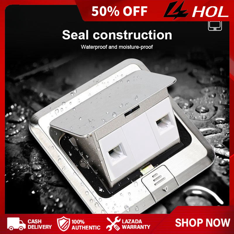 Copper Pop-up Network Socket 2-port RJ45 Waterproof Hidden Embedded ...