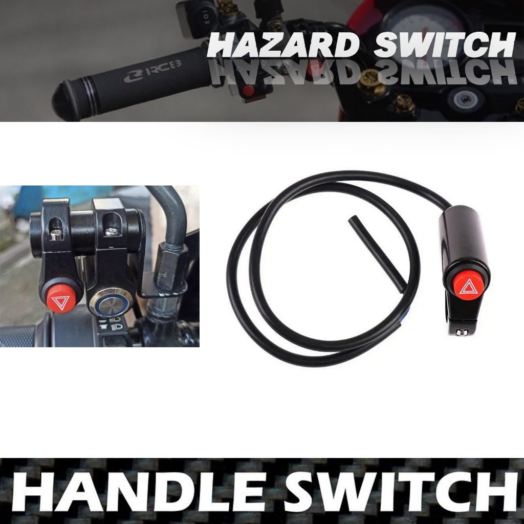 MOTORCYCLE HANDLE BAR HAZARD SWITCH CLAMP TYPE ON/OFF SIGNAL FLASHER ...
