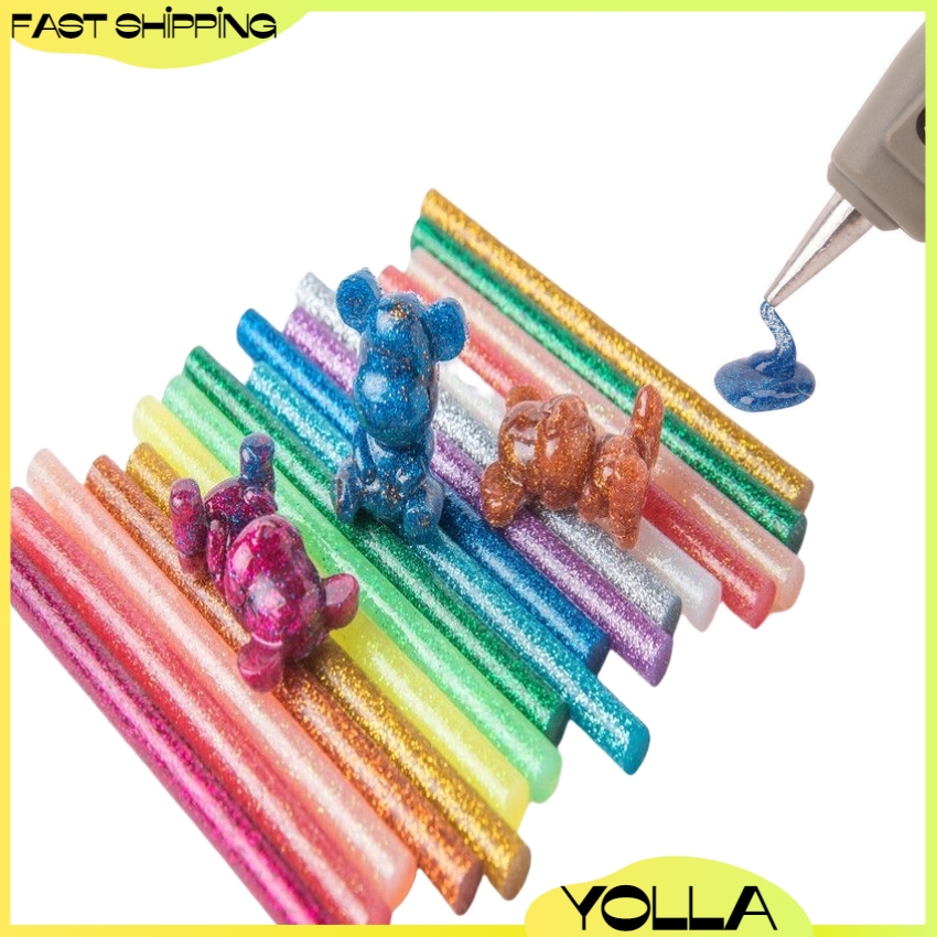 Glitter Colored Glue Stick Hot Melt Glue Sticks Dazzling Color 7mm Glue ...