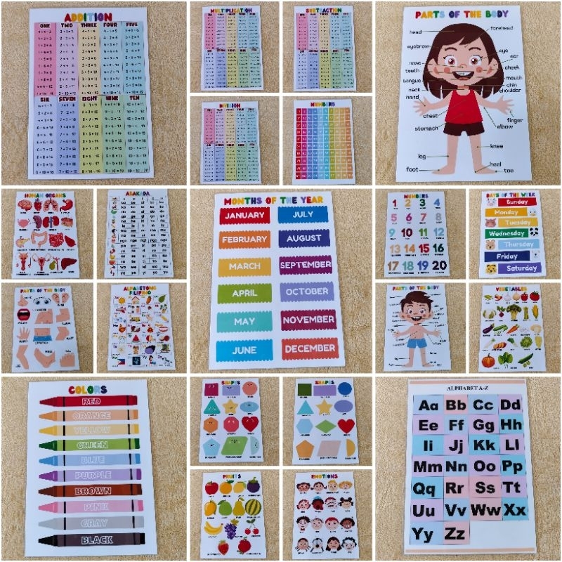 Laminated Educational Charts A4 size | Shopee Philippines