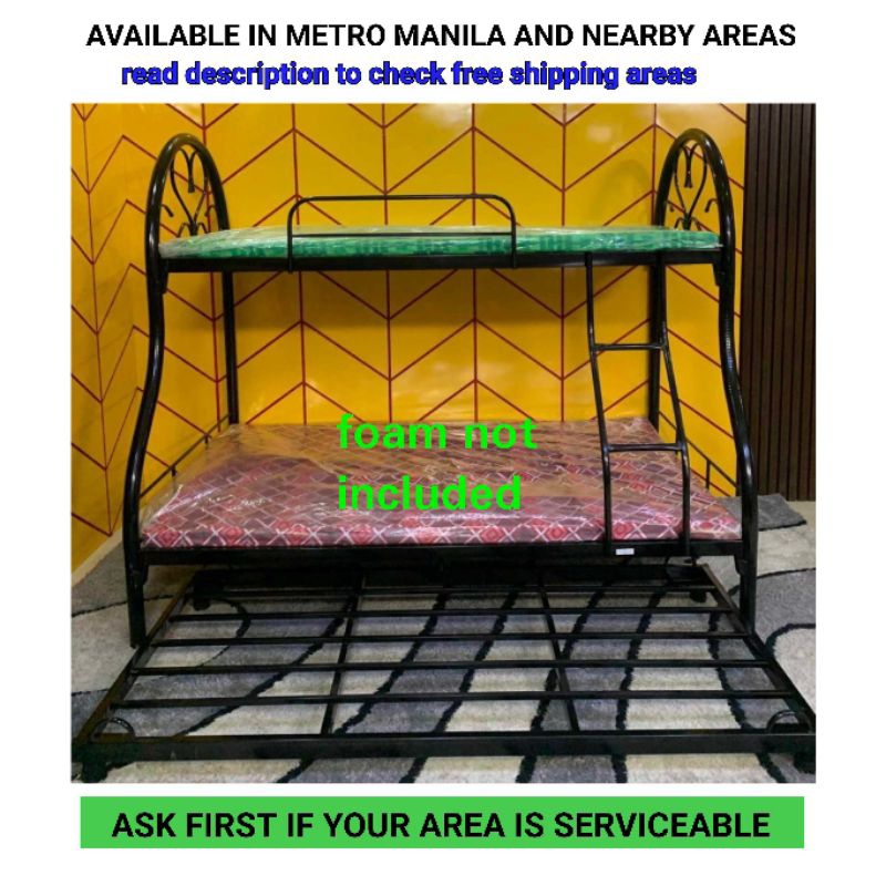 DOUBLE DECK BED FRAME PULL OUT P.O. BED Free delivery within Metro Manila Shopee Philippines