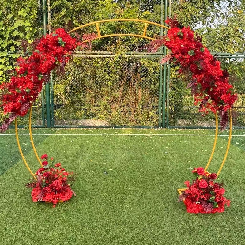 Wedding iron arch props ring double pole flower gate outdoor arc ...