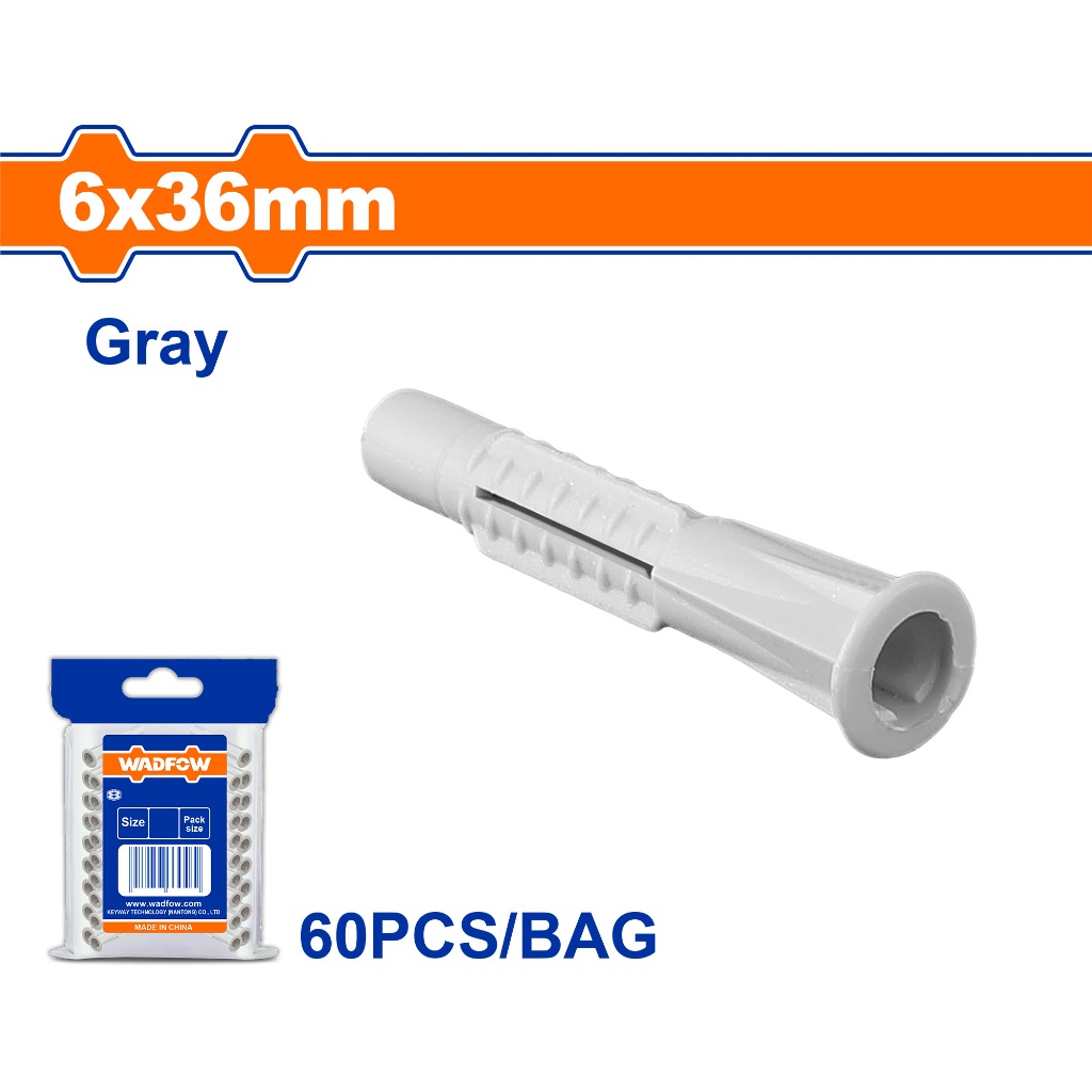 Wadfow Universal Plastic Anchor 6MM - 10MM Tox Wall Plug Gripper Screw ...