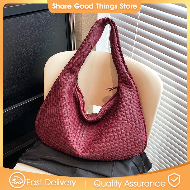 Retro Women Woven Tote Chic Top Handle Braided Clutch Lightweight Work ...