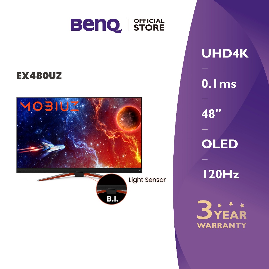 BenQ Mobiuz EX480UZ 3840x2160 4K 48" UHD OLED 120Hz 0.1ms FreeSync ...