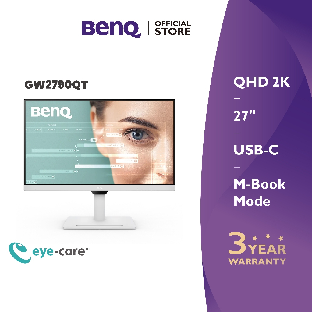 BenQ GW2790QT 27" 2K 2560x1440 IPS USB-C HDMI USB Built-In Mic Speakers ...