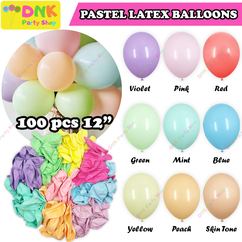 100 pcs Size 12" inch Balloons Medium Pastel Macaroons Rubber Latex ...
