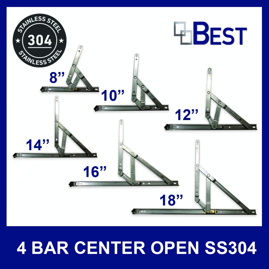 4 Bar Hinge 8 10 12 14 16 18 Center Open Awning SS304 (1 pc) | Shopee ...