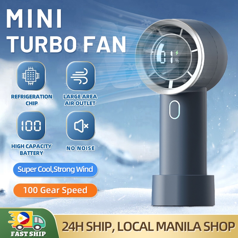 Mini Handheld Turbo Fan 100 Gear Strong Wind Fan portable mini fan High ...