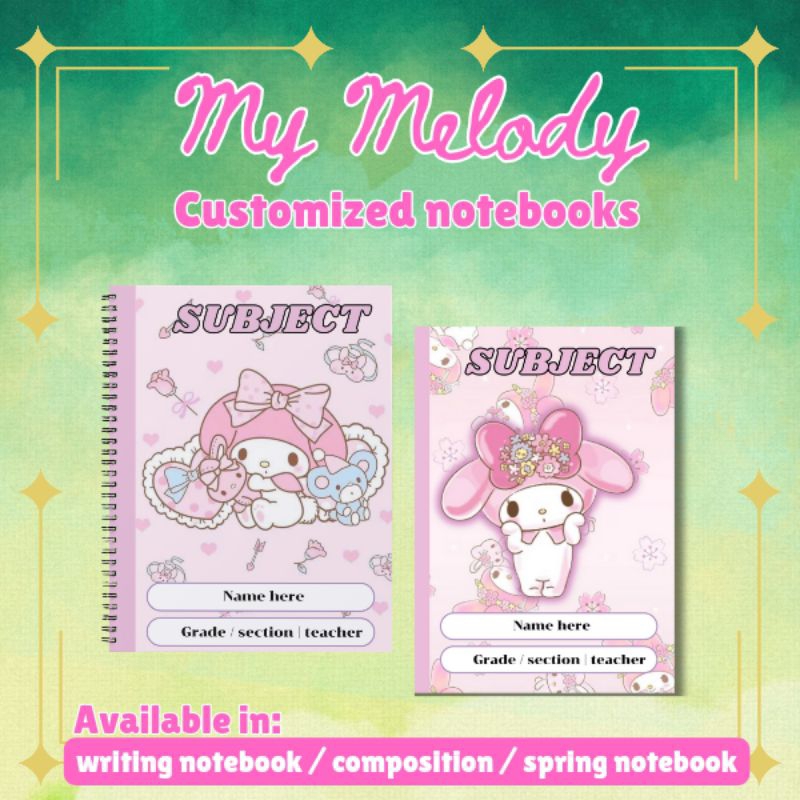 My Melody Sanrio Customized Notebook Composition notebook, writing ...