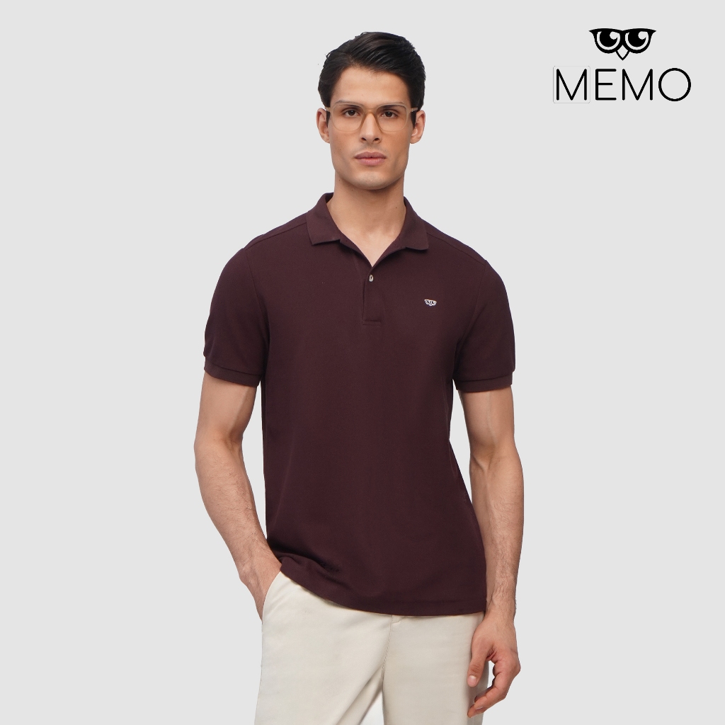 Memo Memo Ultimate Basics Owl Polo For Men (Chocolate Brown/Lime Green ...