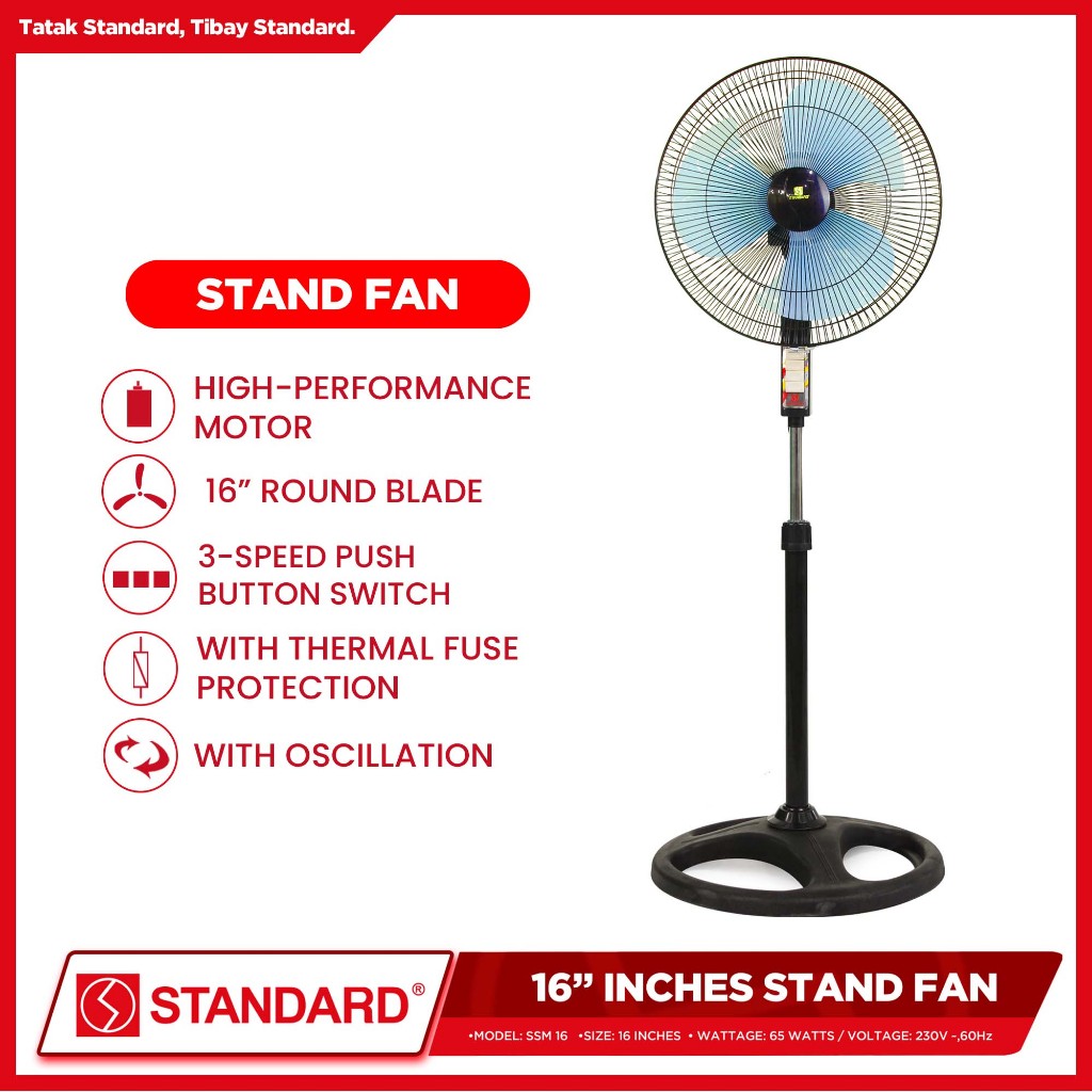 Standard Stand Fan 16" Banana Plastic Blade/ Big Plastic Blade (Random ...