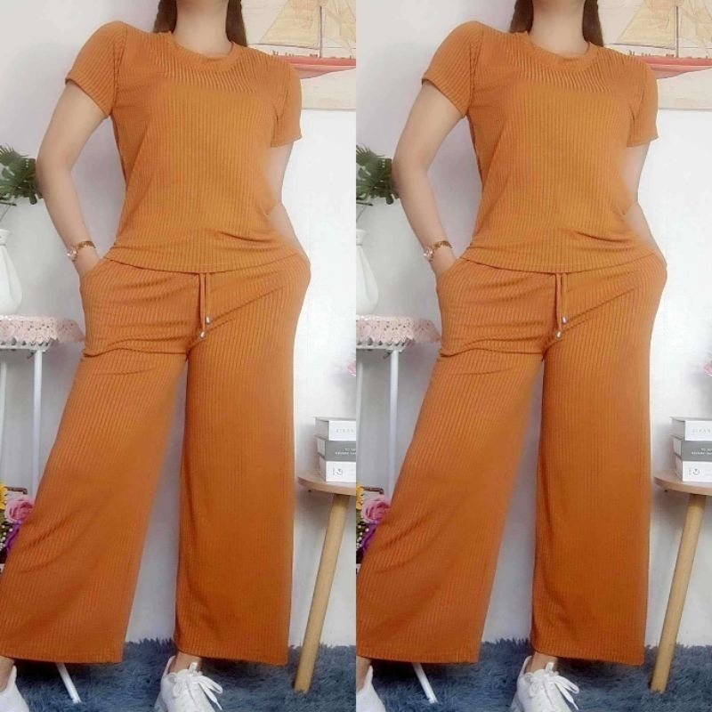KNITTED TERNO BLOUSE PANTS FIT UPTO XL (KBT) | Shopee Philippines