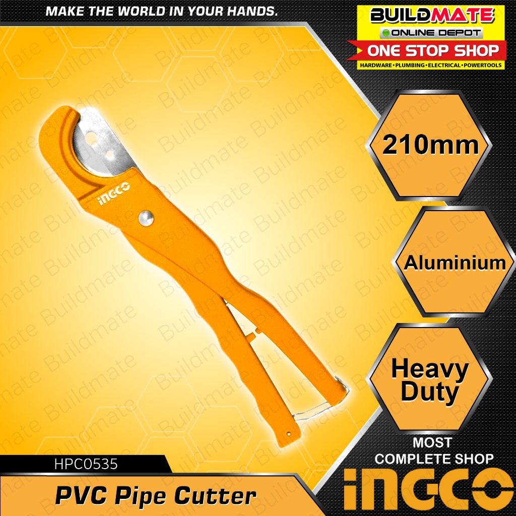 BUILDMATE Ingco 210MM 3-35mm PVC Pipe Cutter Sharp Blade Cutting Pipes ...