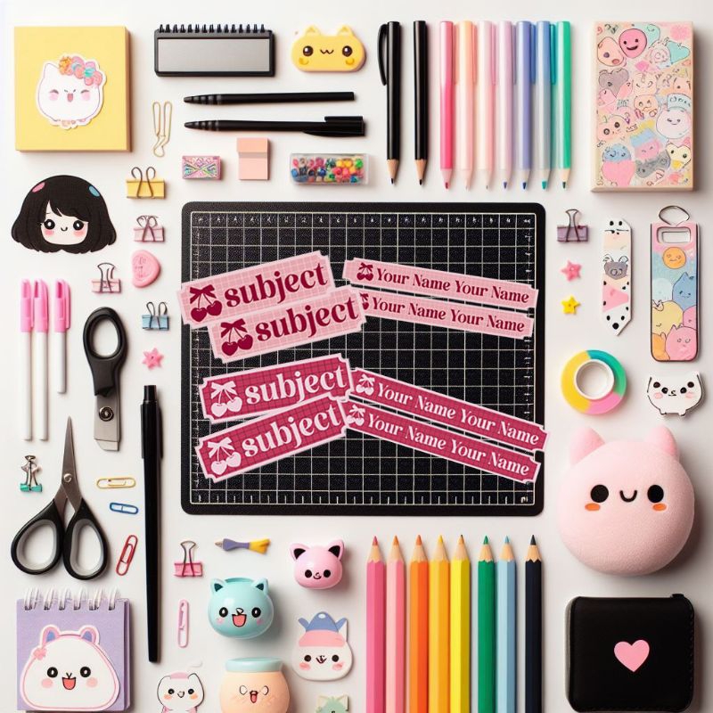 Aesthetic Notebook Label Coquette Ribbon Waterproof Scratch proof ...