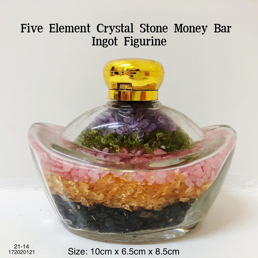 Fengshui Five Element Crystal Stone Money Bar Ingot Figurine | Shopee ...
