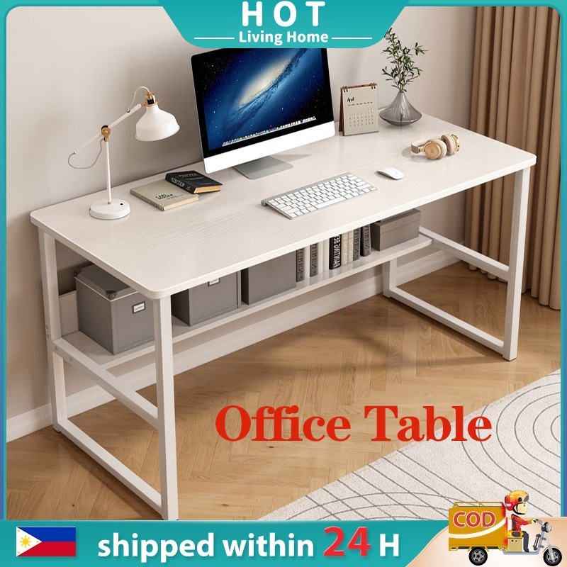 Office Table Study Table Long Computer Table Double Layer Storable ...