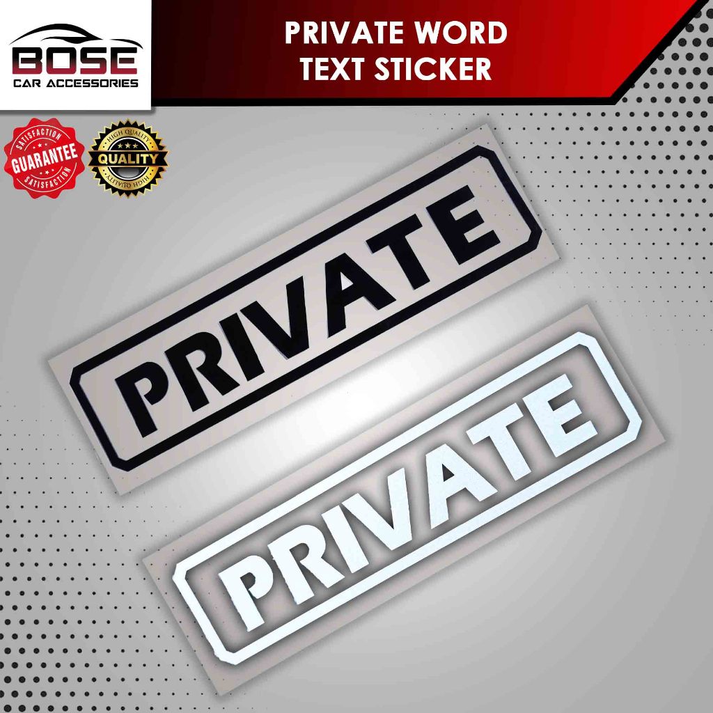 Private Decals Stickers High Quality / Black & Red Combination ...