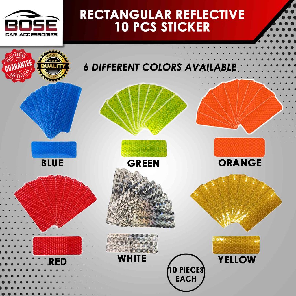 3D Reflector Rectangle Sign Sticker (10pcs/pack) / Self-adhesive ...