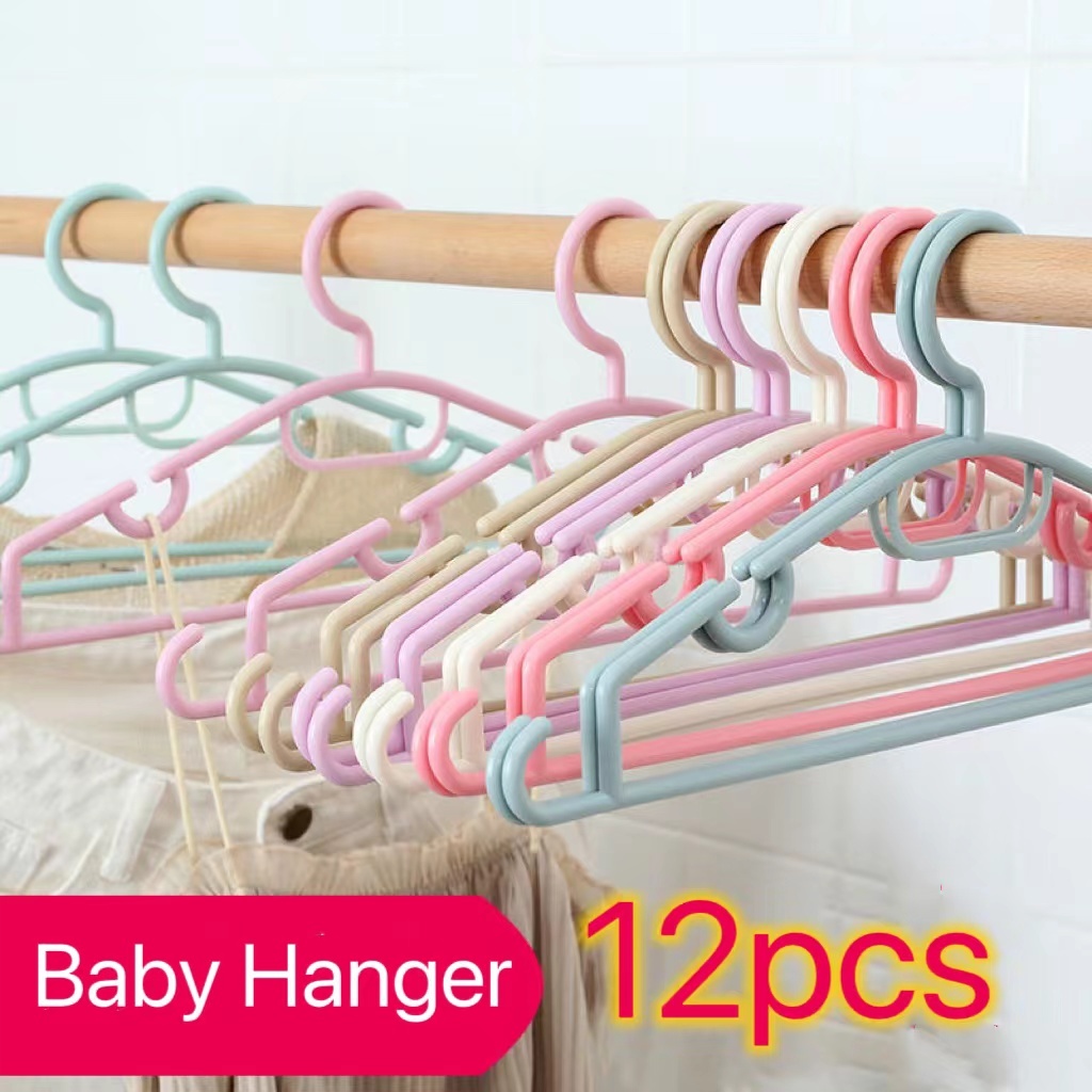 12PCS/1DOZEN FOR BABY Plastic hanger small size hangers baby clothes ...