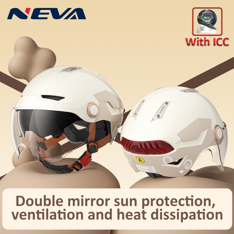 NEVA Nutshell Half Face Helmet for Motorcycle Adjustable Size With icc ...