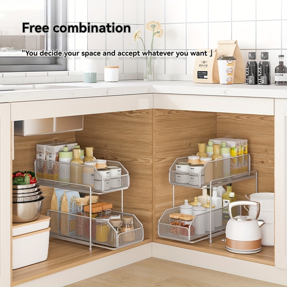 Double Layer Storage Rack Bathroom Rack Kitchen Spice Rack Vegetable ...