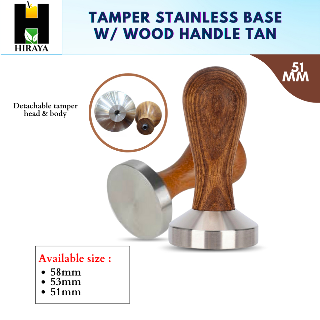 Stainless Coffee Tamper with Wood Handle / Wooden Tamper Stand | Shopee ...