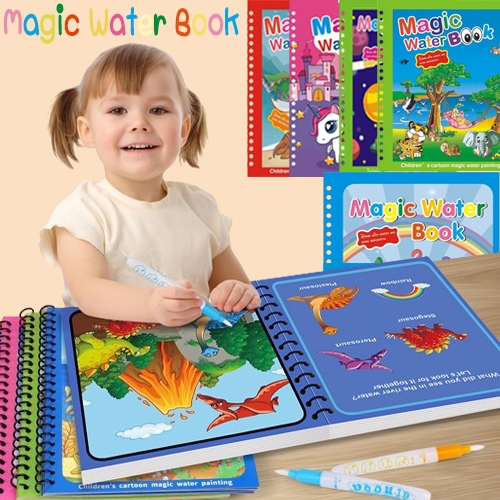 Kids Magic Water Book Reusable Kids Drawing Book Magic Coloring Early ...