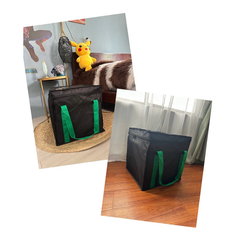 Heavy Duty Balikbayan Box Cover 15x15x15 inches (Black with Red Strap ...