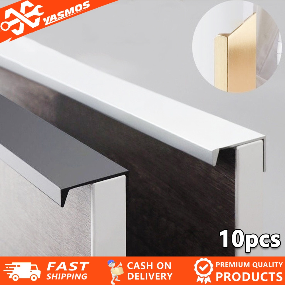 10 Pieces Durable Cabinet Door Handle Mount Finger Edge Pull Concealed ...