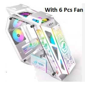 Keytech Cyborg Robot Tempered Glass with panel lights atx with remote ...