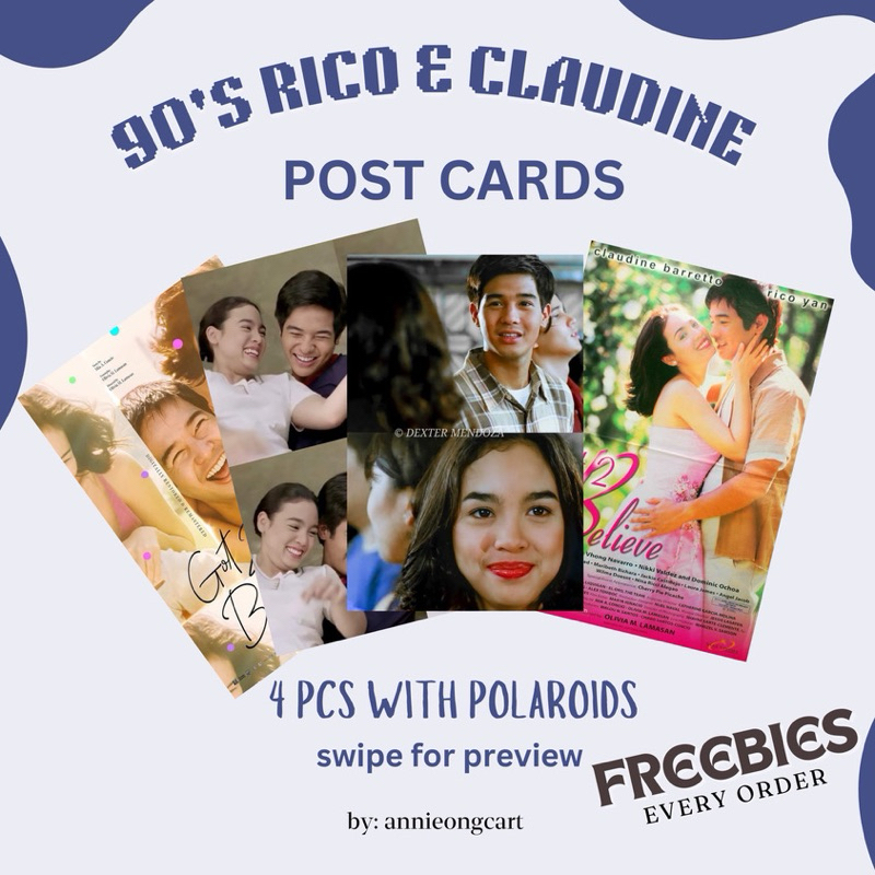 RICO YAN & CLAUDINE POSTCARDS 4PCS WITH FREEBIES | Shopee Philippines