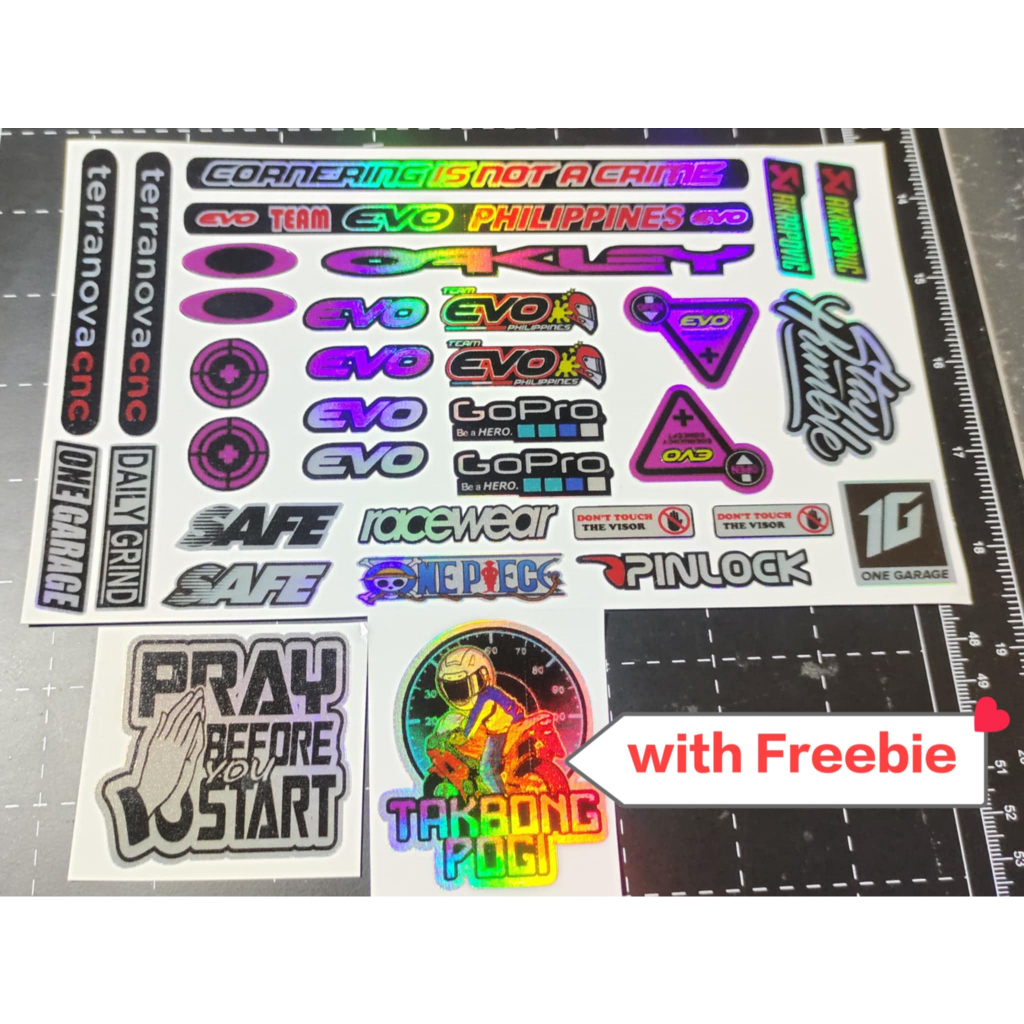 EVO/KYT Helmet Visor Stickers Holographic Laminated with Freebies ...
