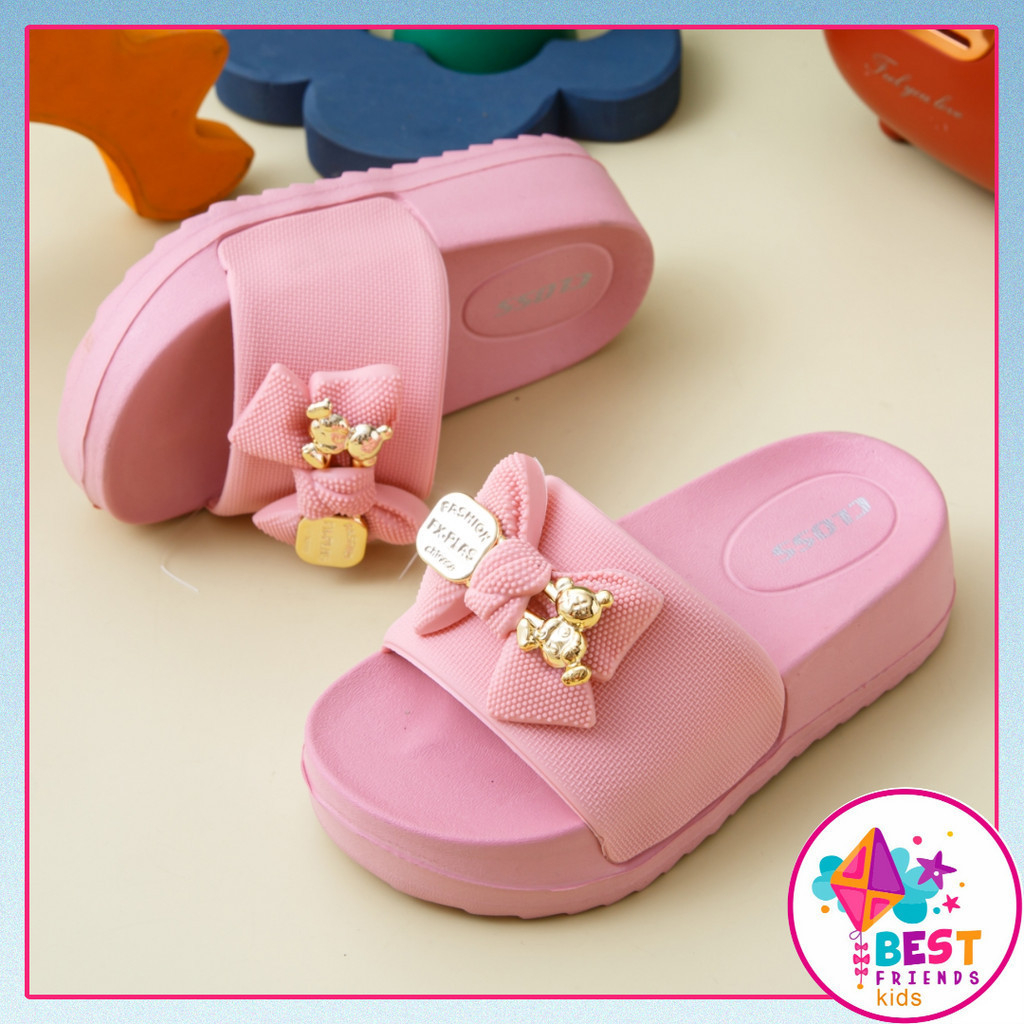 【𝐁𝐅𝐊】 Closs Summer casual Thick Sole Slip on Sandals For Kids Girl ...