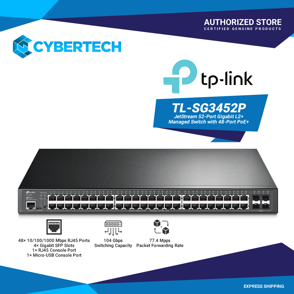TP-Link TL-SG3452P Jetstream 52-Port Gigabit L2+ Managed Switch With 48 ...