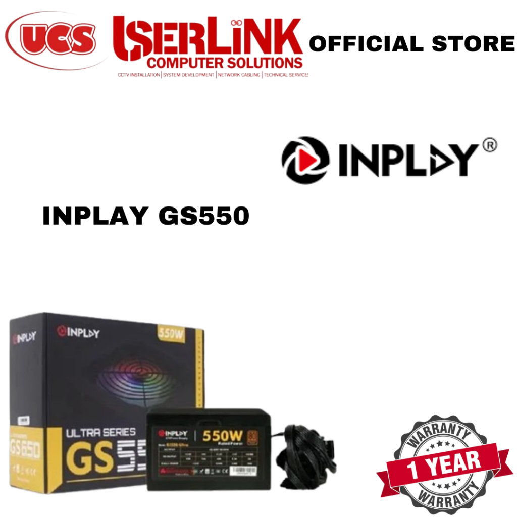 Inplay Ultra Series 80Plus Bronze RGB GS550 PSU 550W | Shopee Philippines