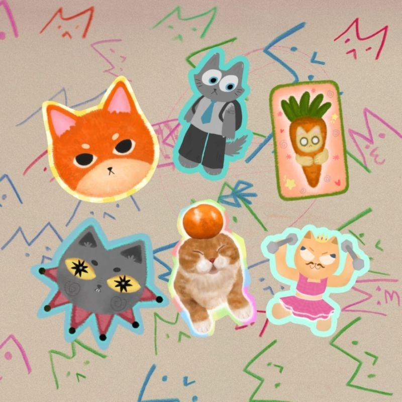 silly cat stickers ≽^•⩊•^≼ || 「 deeminoo stickers 」 | Shopee Philippines