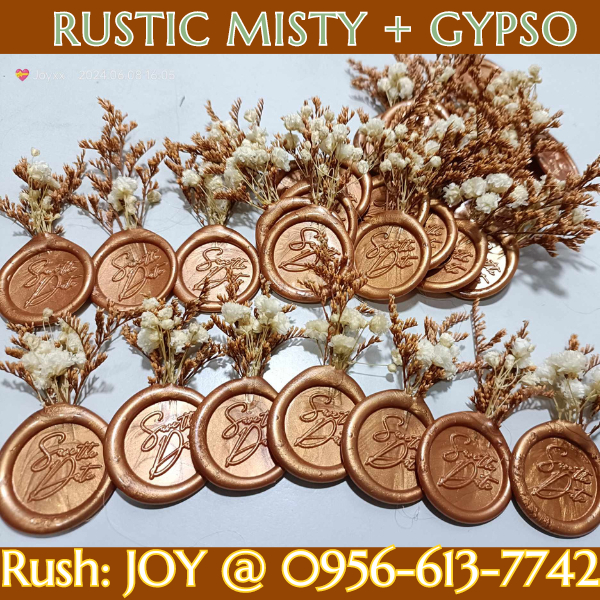 RUSTIC wax seal MISTY leaves and white gypso WEDDING INVITATION ...