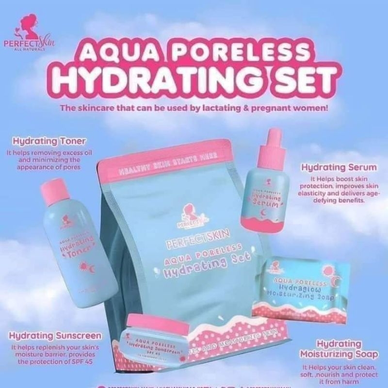 Perfect skin Aqua Poreless Hydrating set | Shopee Philippines