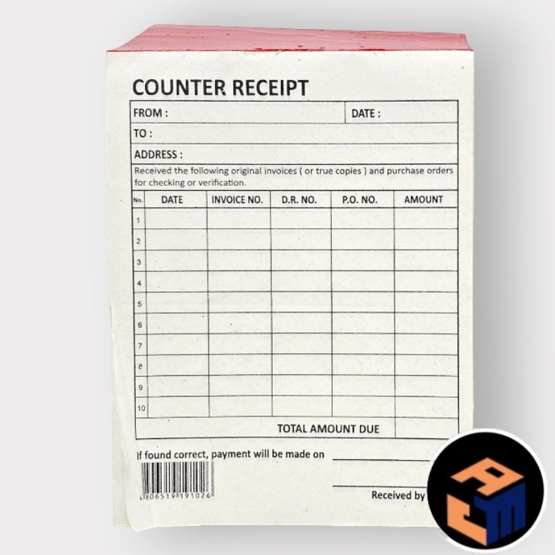 Vanda Counter Receipt with Yellow Duplicate 4.5"x 5.5" 10 Pads | Shopee ...