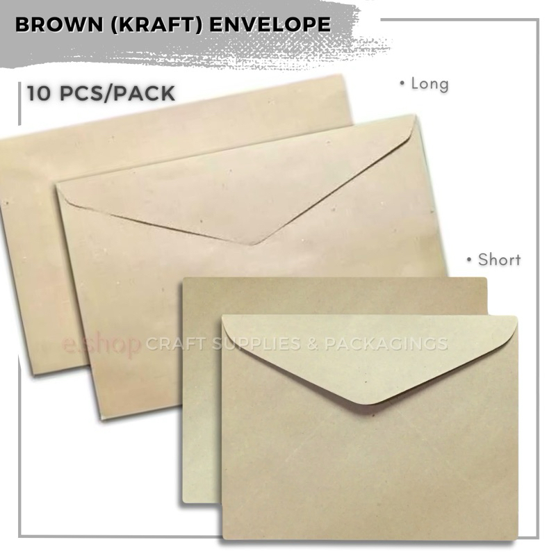 [5 PCS] Brown (Kraft) Envelope Short | Long | Shopee Philippines