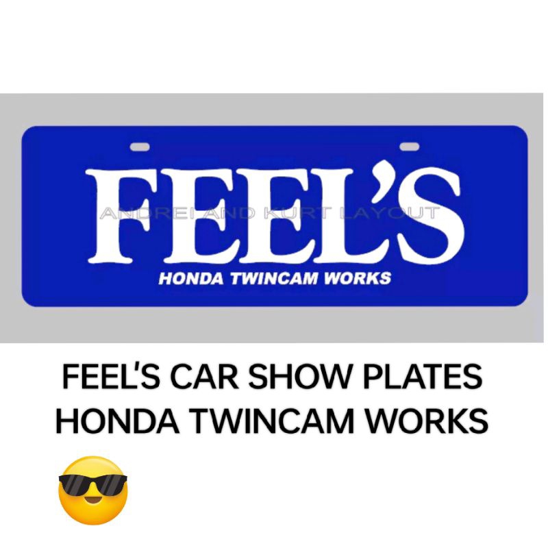 FEEL'S HONDA TWINCAM WORKS CAR SHOW PLATES | Shopee Philippines
