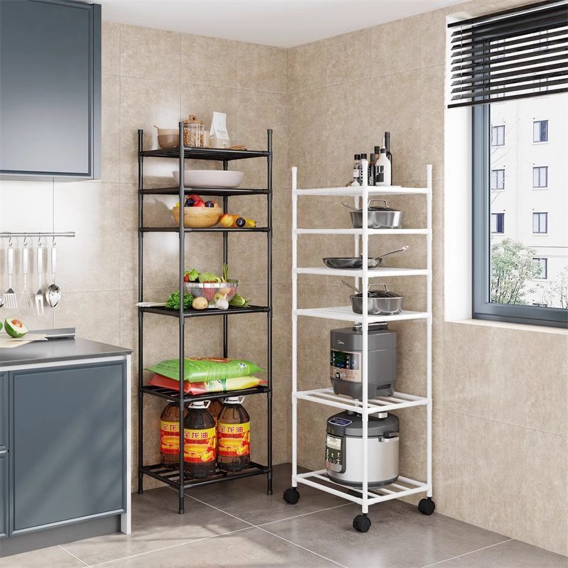 3/4/5 Layer Kitchen Storage Racks with Wheel Shelf Layer Space Saver ...