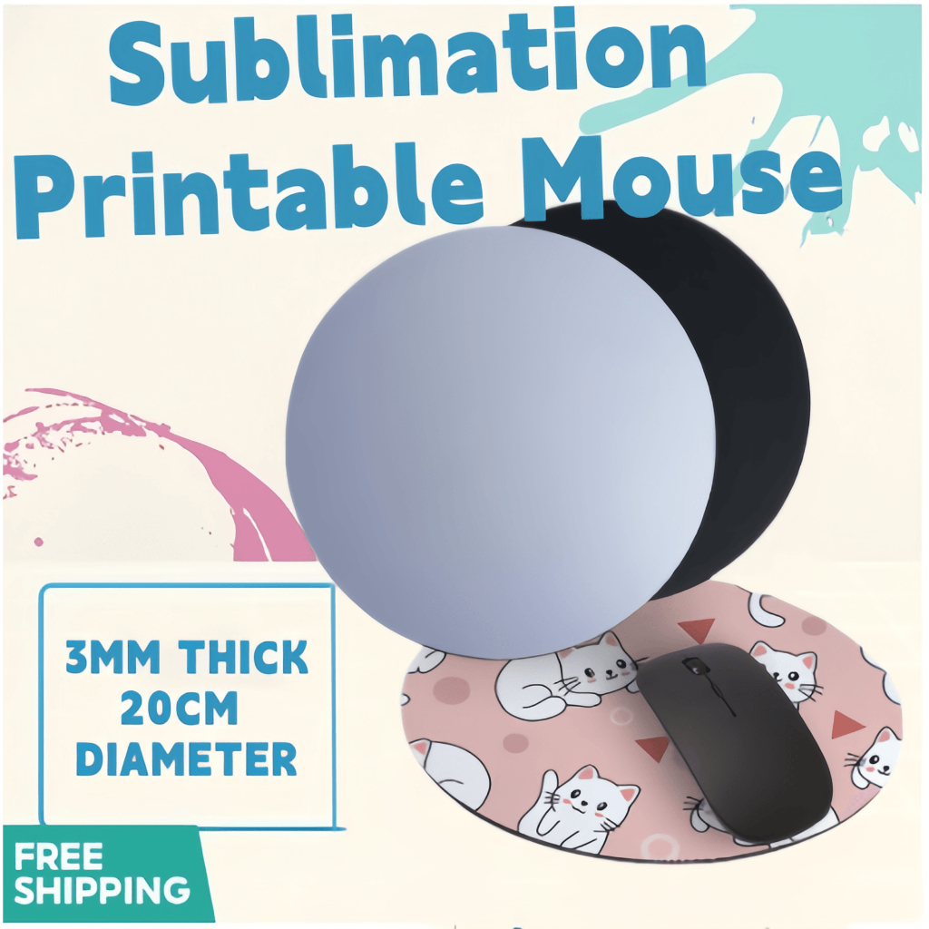 Plain White Sublimation Printable Mouse Pad 3mm Round 20x20cm | Shopee ...