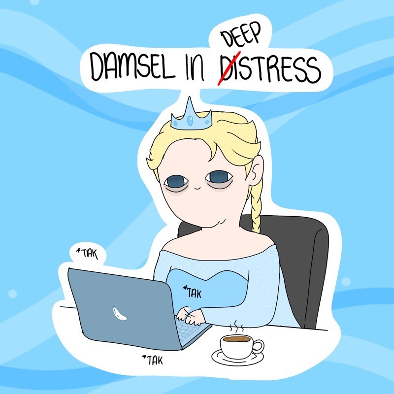 SSKAIT Elsa Waterproof funny mood die cut sticker - Damsel in deep ...