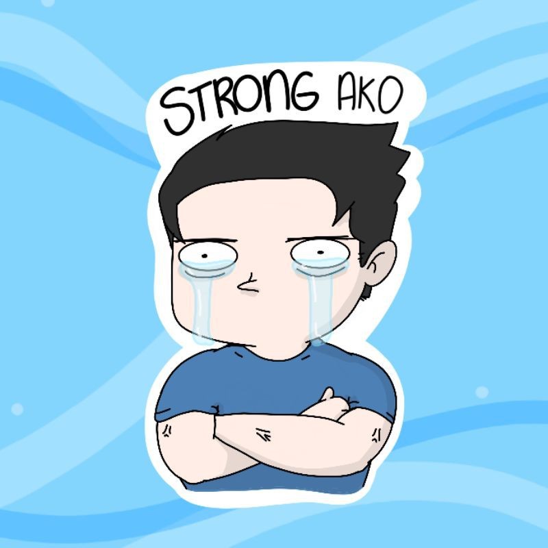 SSKAIT Boy Waterproof funny mood die cut sticker - Strong ako | Shopee ...